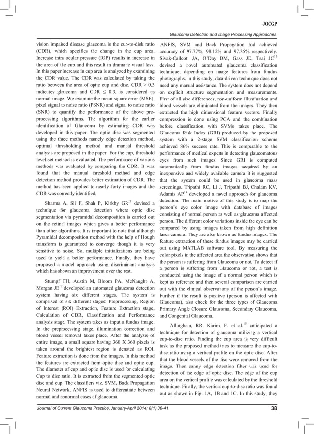 Glaucoma Detection and Image Processing Approaches: A Review | PDF