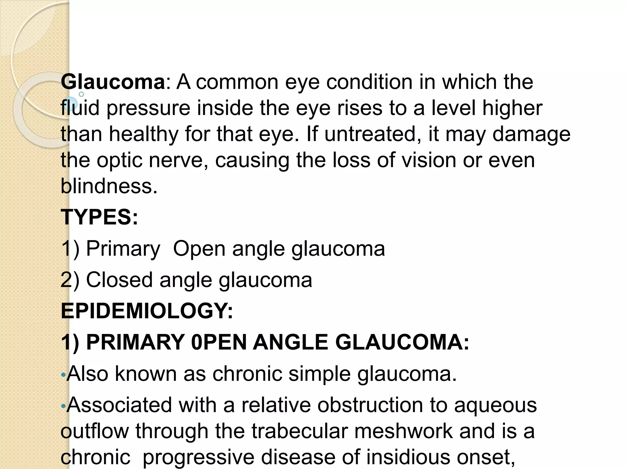 Glaucoma ppt | PPTX