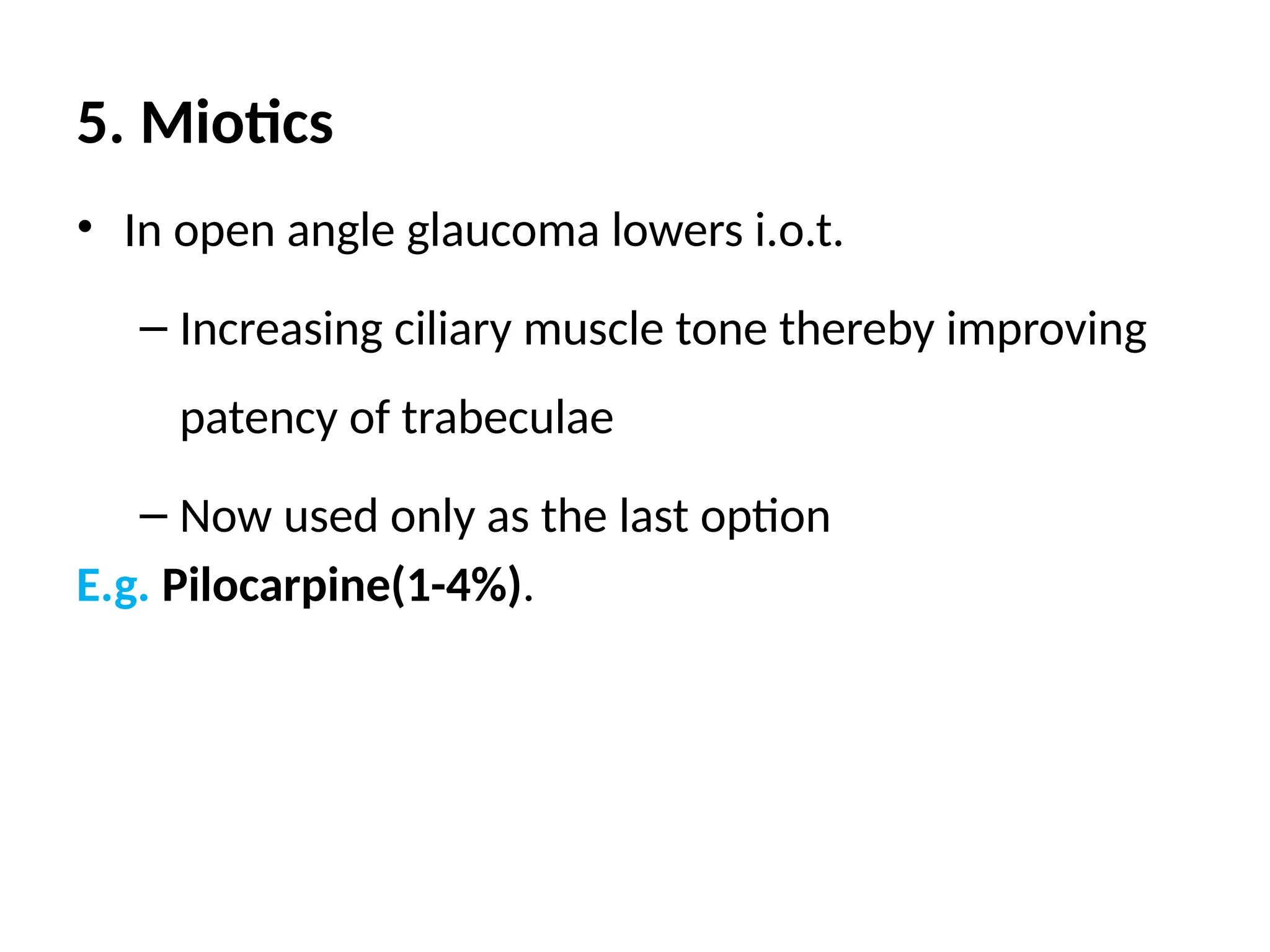 Pharmacotherapy of Primary open angle glaucoma. | PPTX