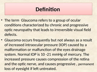 glaucoma presentation. . | PPTX