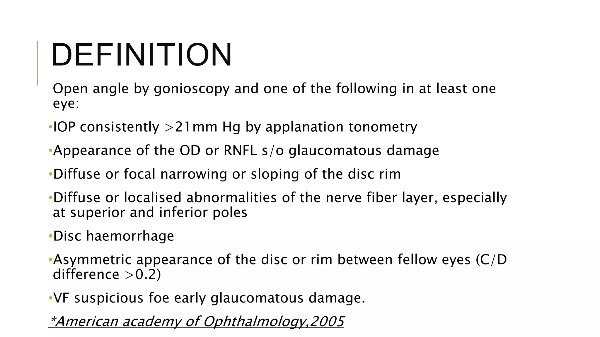 Glaucoma suspect,ocular hypertension, steroid induced glaucoma | PPTX