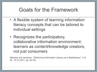 The New Framework for Information Literacy for Higher Education | PPTX