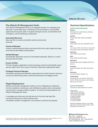 Hitachi ID Solutions Support GLB Compliance | PDF