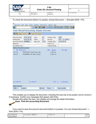 Glb enter gl account posting v1 | DOC
