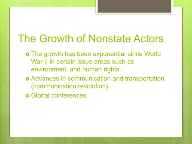 Non-State Actors and Global Governance | PPTX | Non-Profit ...