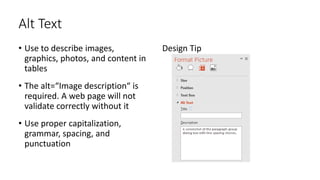 Designing with Accessibility in Mind | PPTX | Web Design and HTML ...