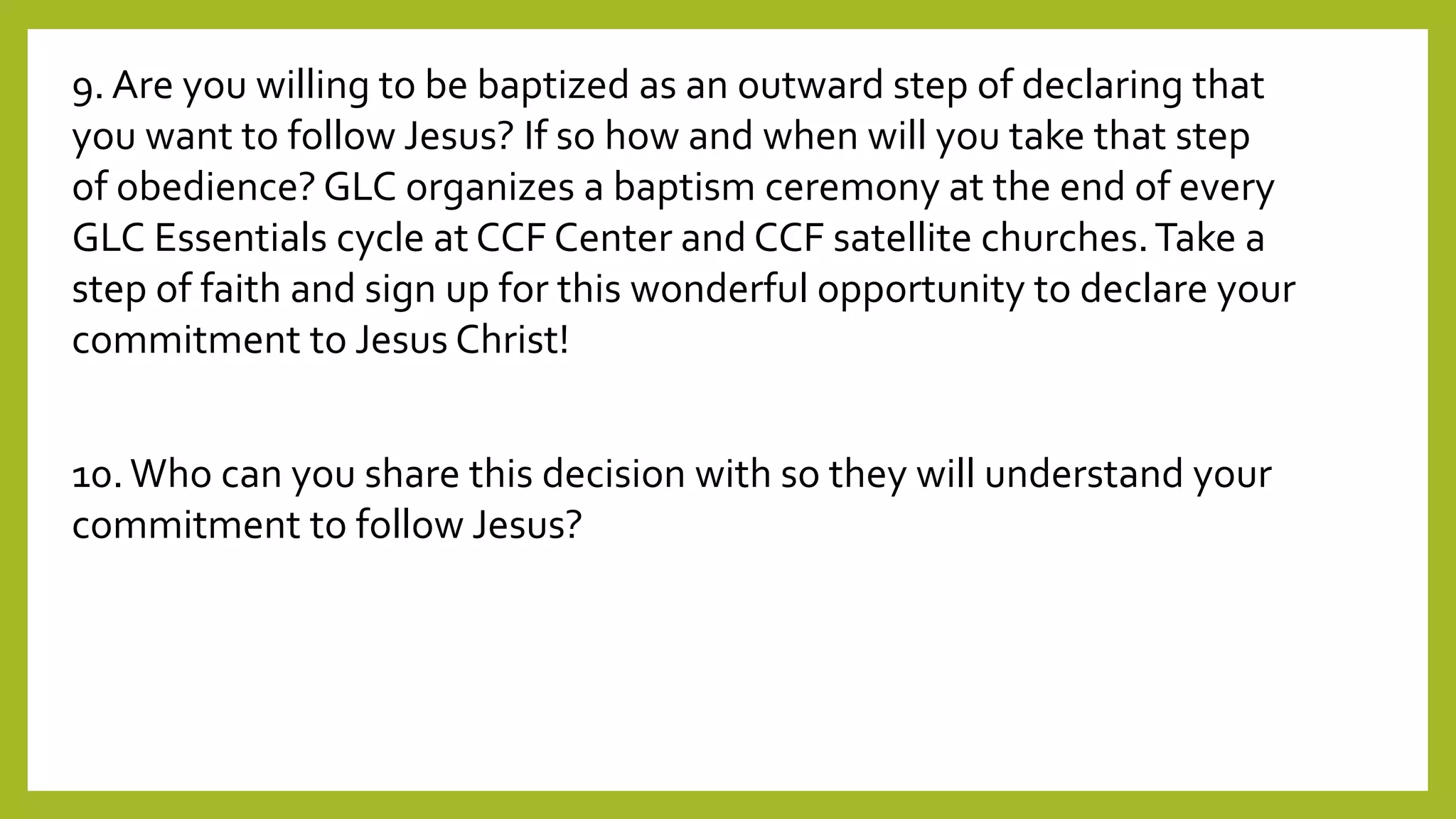 CCF GLC 1 Book 2_Session 4_One Step - Baptism | PPTX