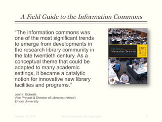 Academic Library Learning Space Evolution: The Information Commons Ten ...