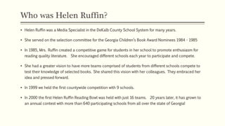 Georgia Helen Ruffin Reading Bowl (GaHRRB) is Celebrating 20 Years of ...