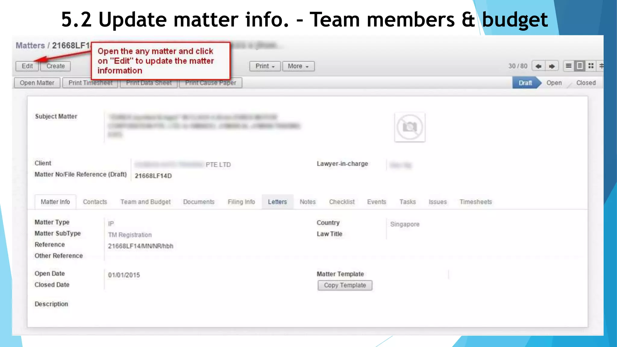 Glc portal project user training - overview and matter management v2.0 ...