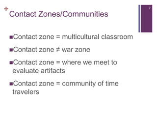 Enhancing Student Writing with Contact Zones | PPTX