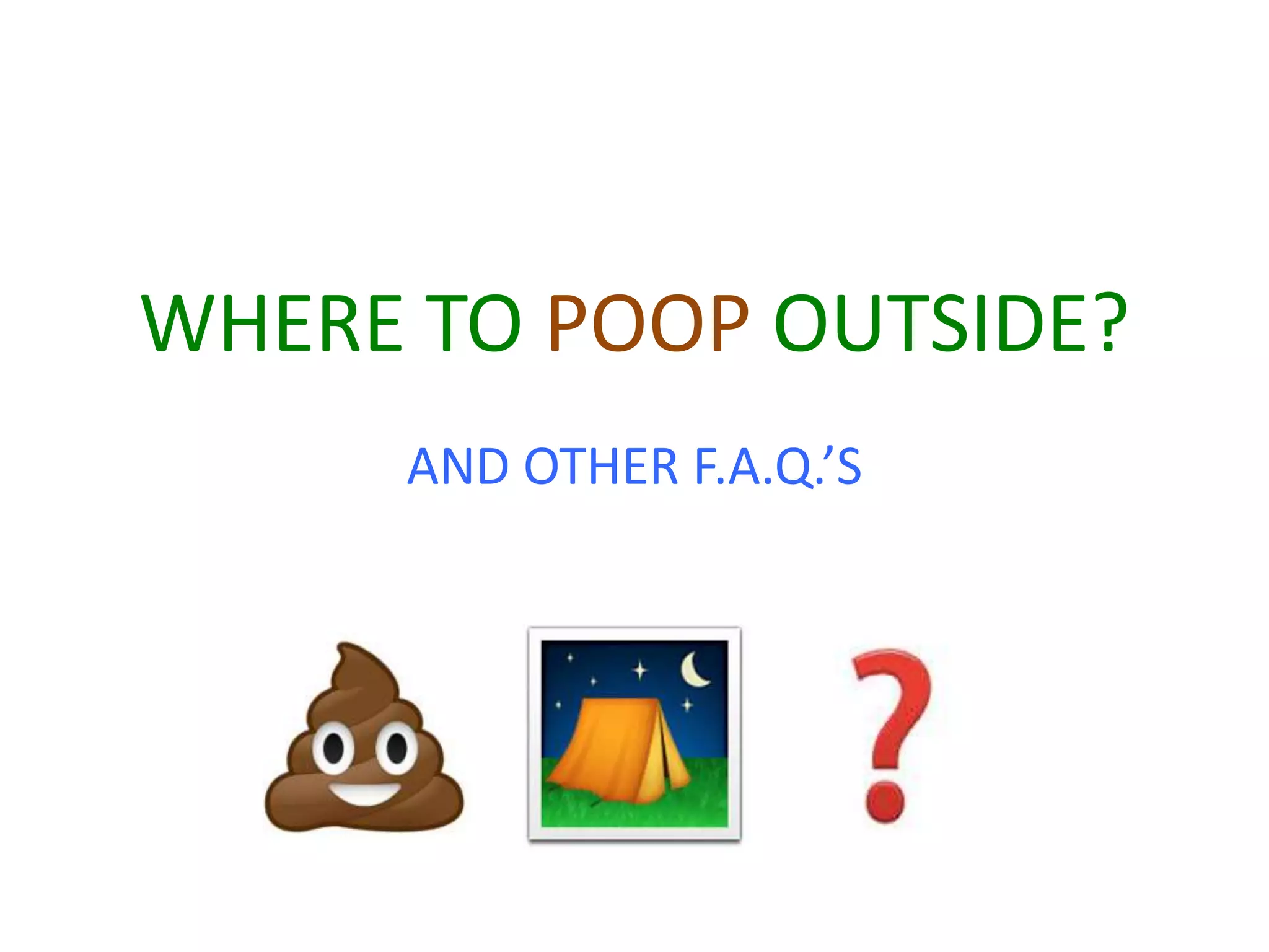 Where to Poop Outside? And other FAQ's About the Colorado Trail | PPT