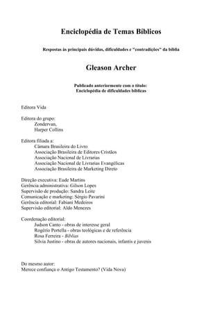 Gleason archer enciclopédia de temas bíblicos | DOC