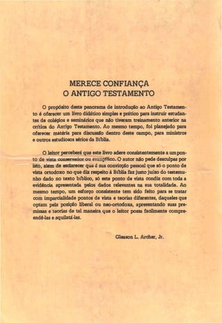 Gleason l archer jr merece confiança o antigo testamento | PDF