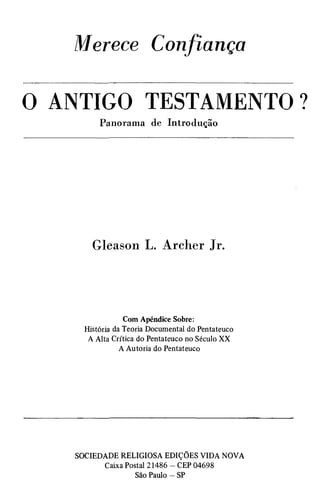 Gleason l archer jr merece confiança o antigo testamento | PDF