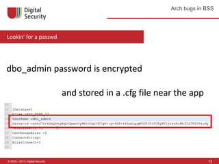 Gleb Cherbov - DBO Hacking — arch bugs in BSS | PPT