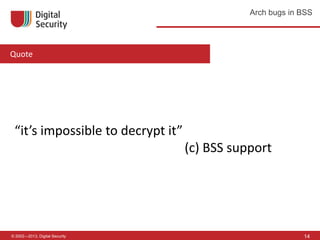 Gleb Cherbov - DBO Hacking — arch bugs in BSS | PPT
