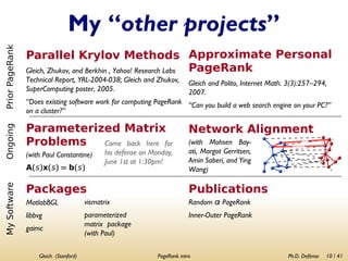 Ph.D. Defense: Models and Algorithms for PageRank sensitivity | PDF