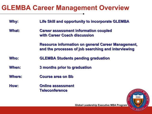 GLEMBA career assessment management | PPT