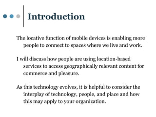 Positioning the User in Mobile Locative Apps | PPT | Free Download