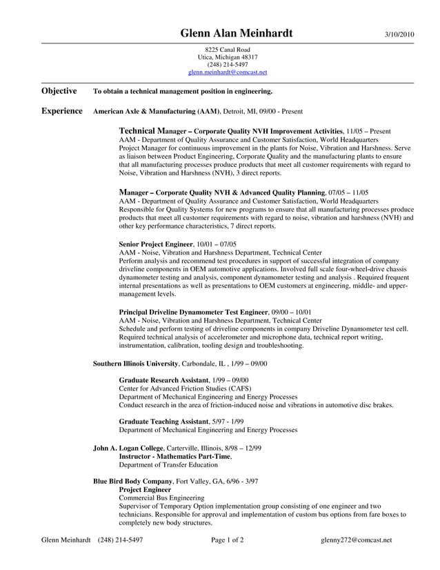 Glenn Alan Meinhardt Resume | PDF