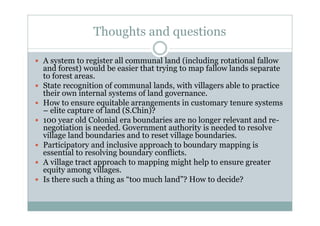 Mapping of rotational and fallow taungya lands in Chin and Shan States ...