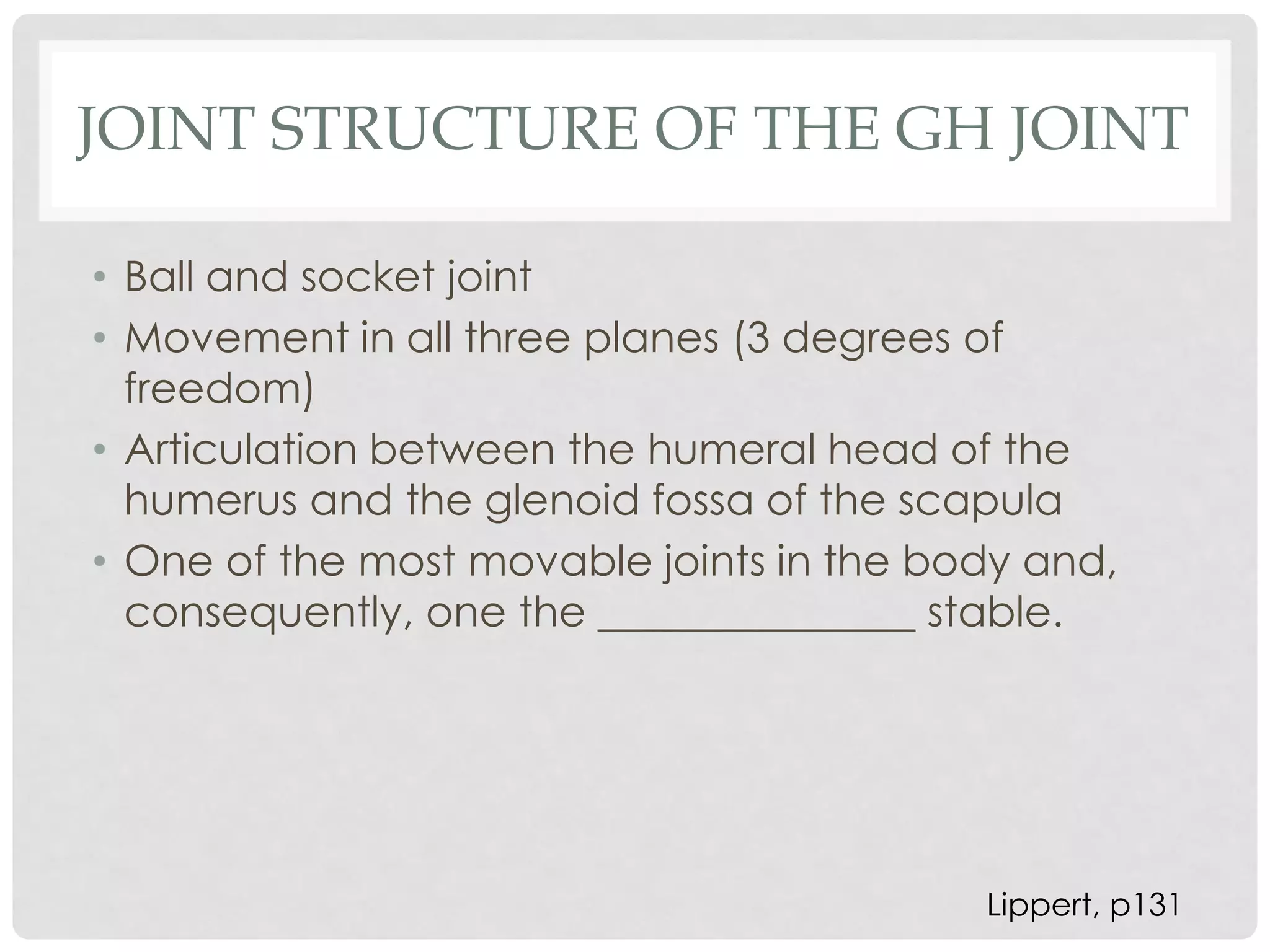 Glenohumeral joint | PDF