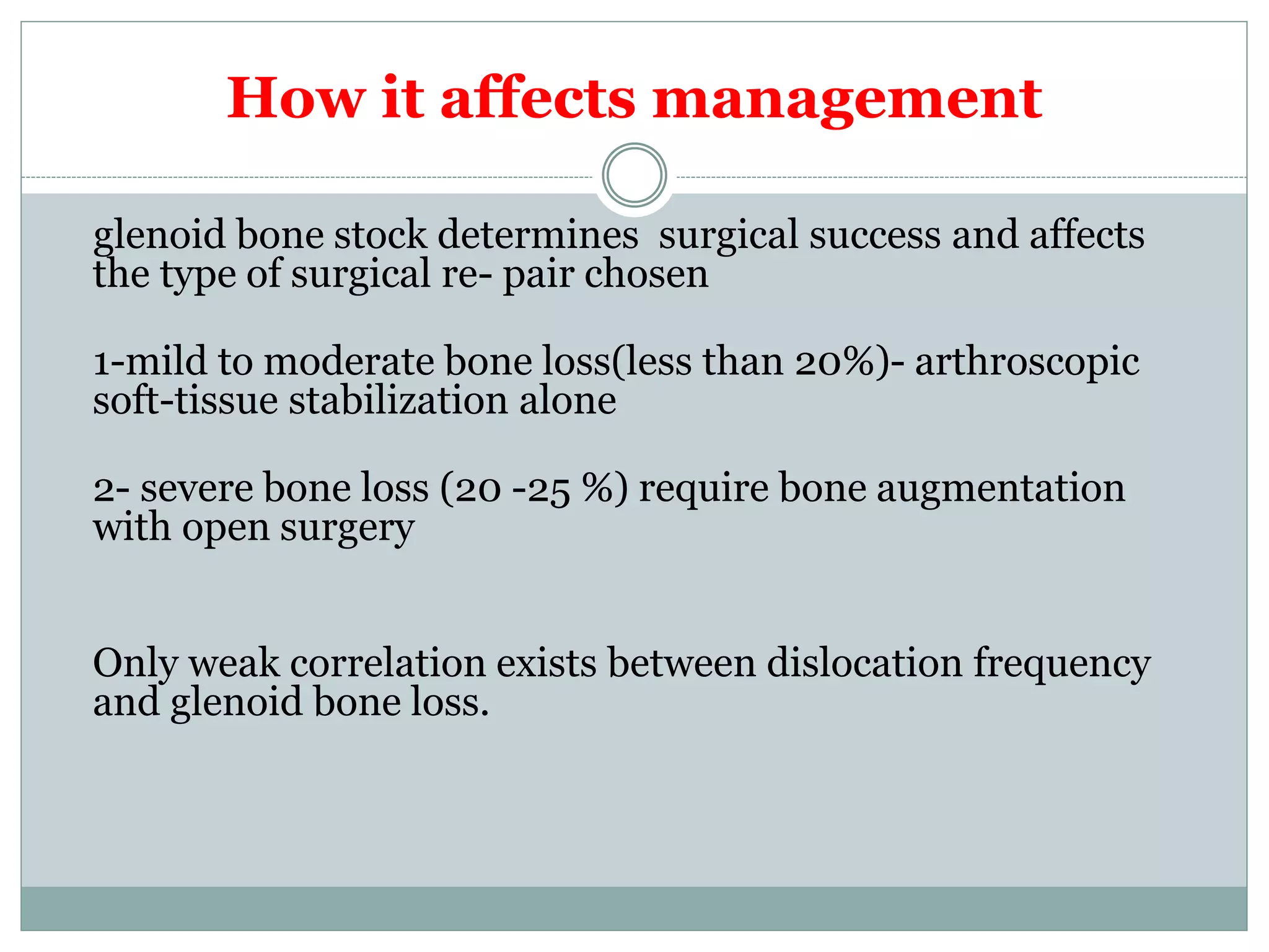 Assessment Of Glenoid Bone Loss In Recurrent Shoulder Dislocation | PPTX