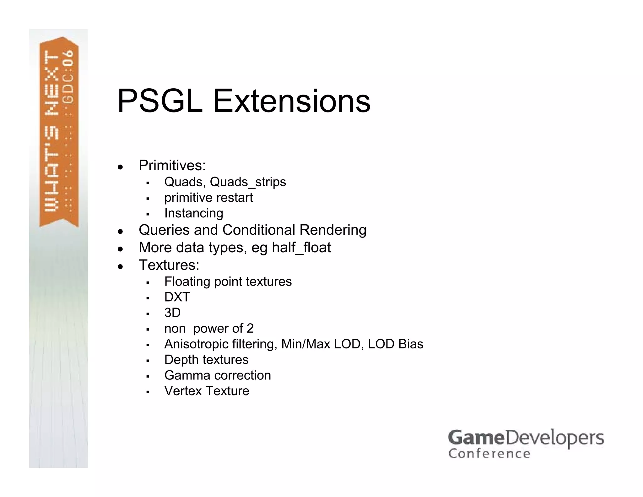 PSGL (PlayStation Graphics Library) | PDF