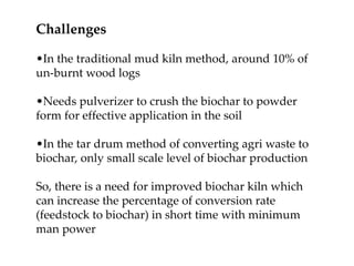 Production of Biochar Soil Amendments from Agricultural/Municipal ...