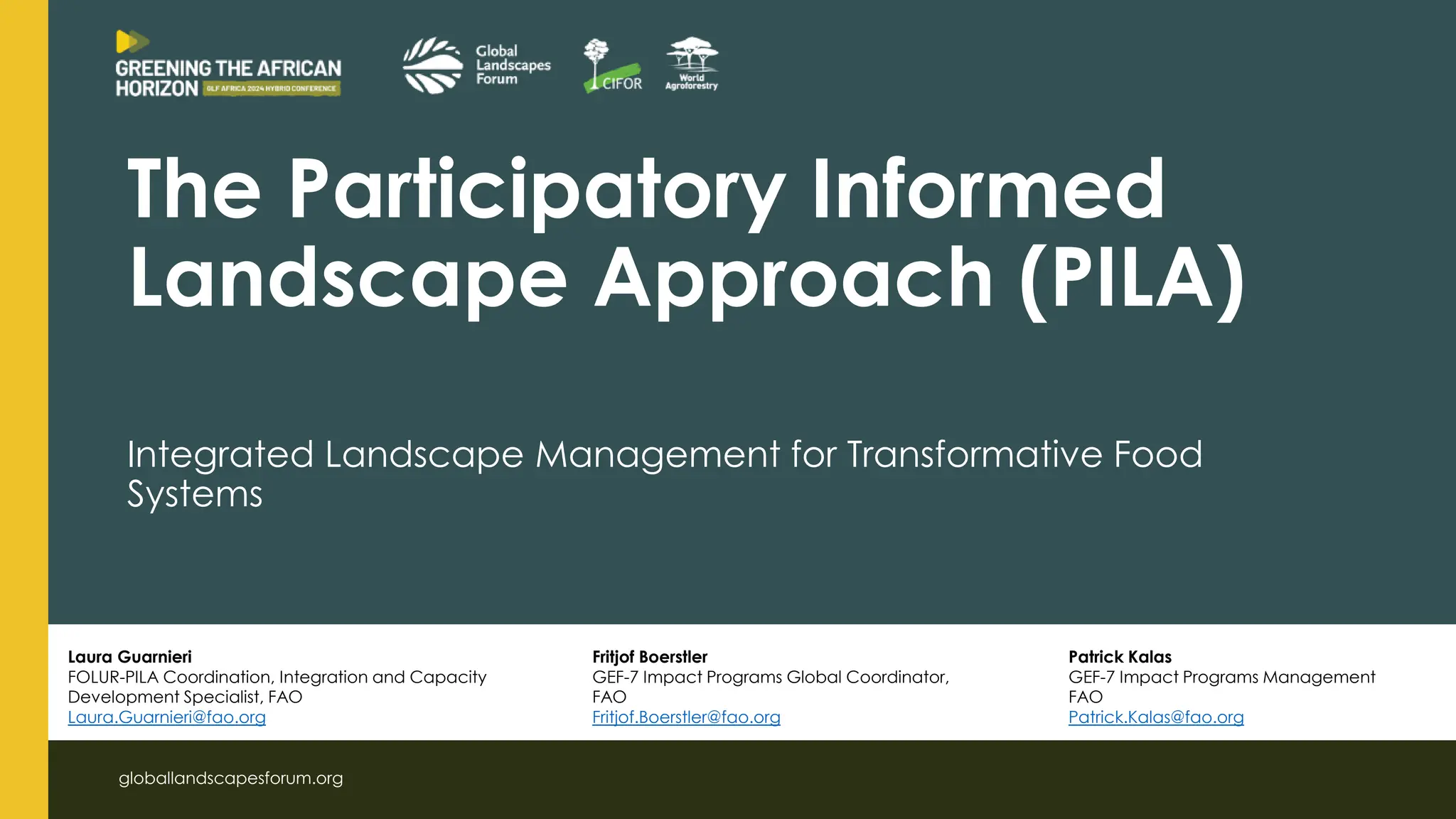 The Participatory Informed Landscape Approach (PILA) | PDF ...