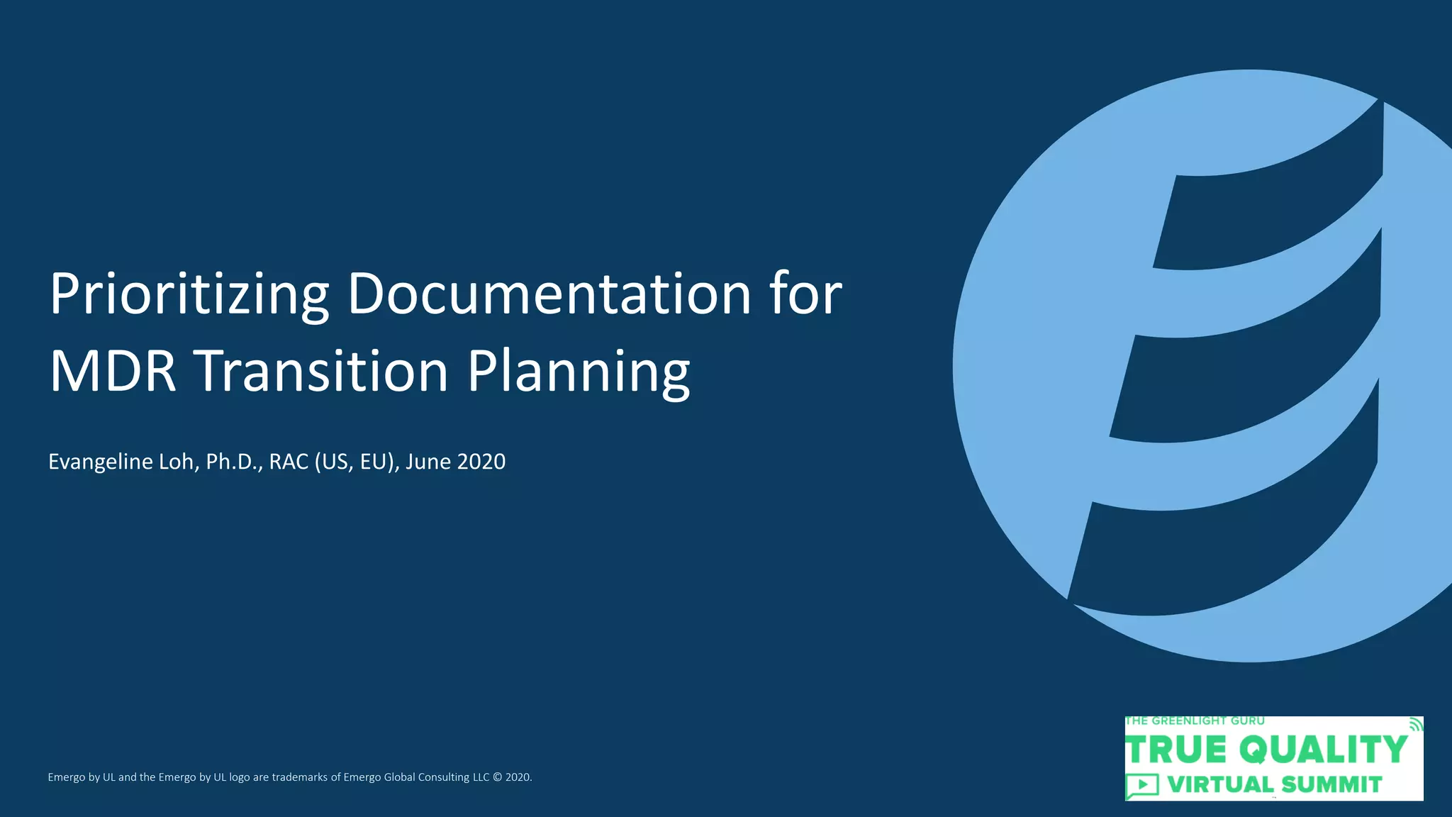 Prioritizing Documentation for MDR Transition Planning | PDF