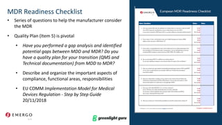 Prioritizing Documentation for MDR Transition Planning | PDF