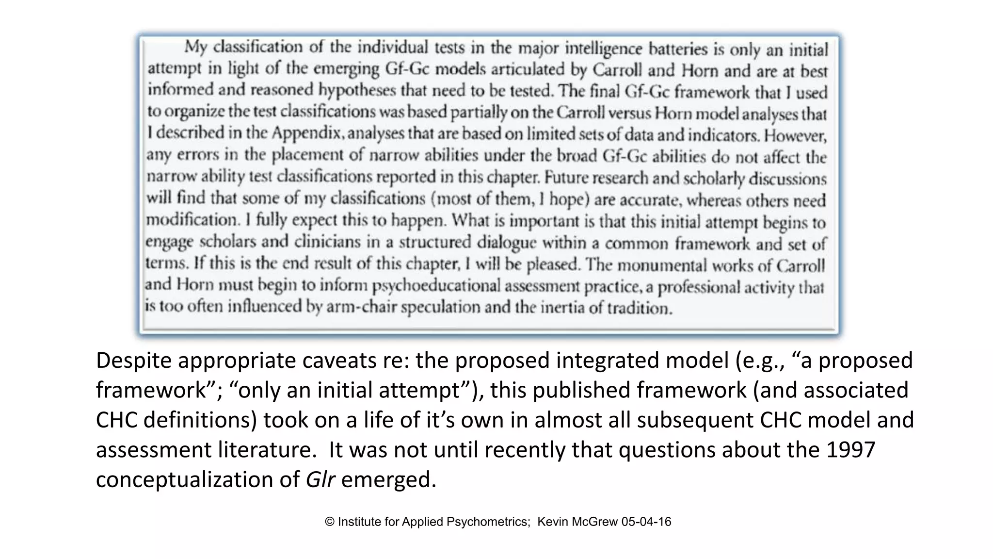 CHC model of inteligence revised (v2.4). Has Glr been incorrectly ...