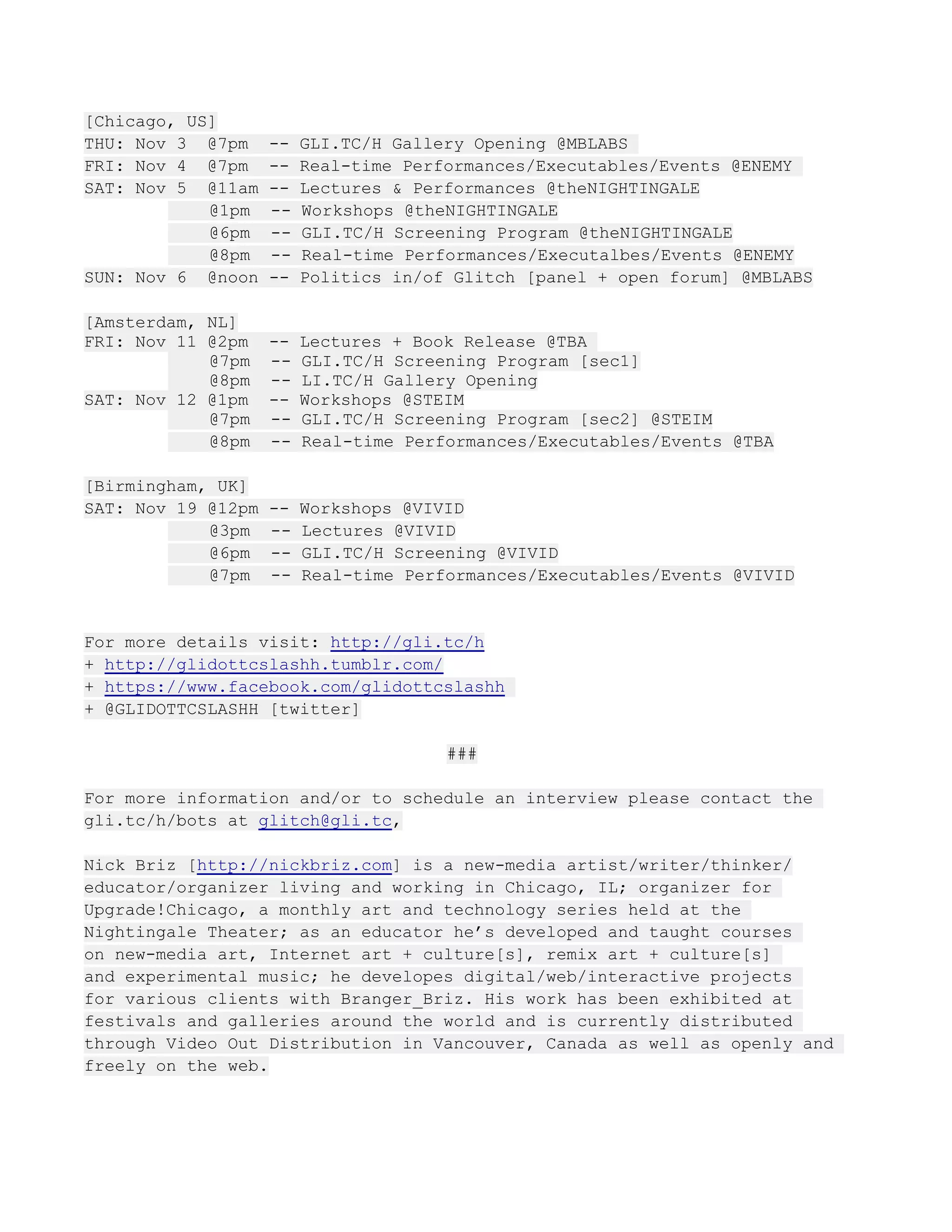 GLI.TC/H BIRM official pressrelease | PDF