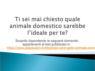 Gli animali domestici | PPT