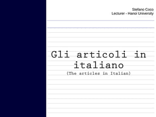 Gli articoli in Italiano | PPT