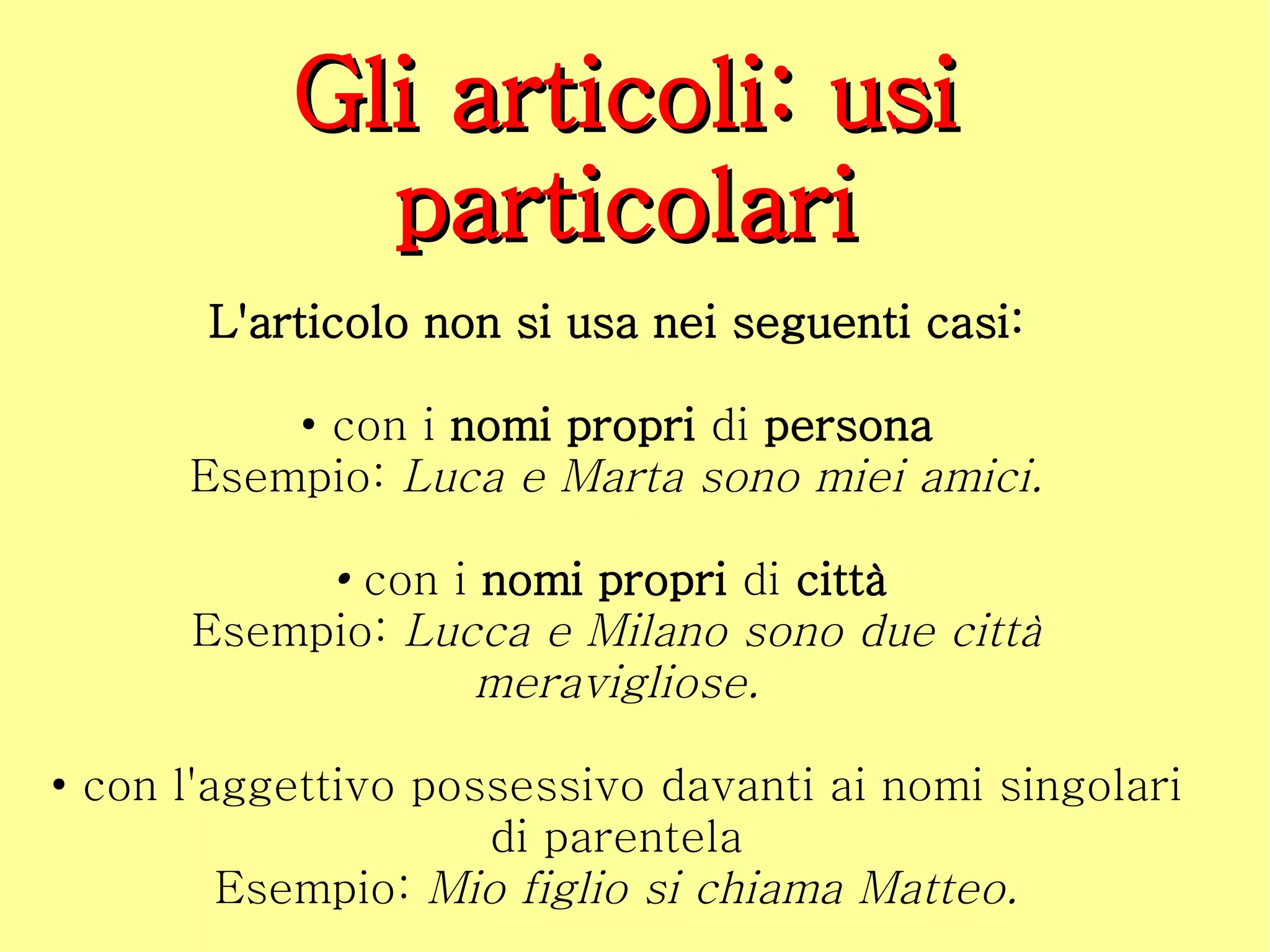 Gli articoli in italiano | PDF