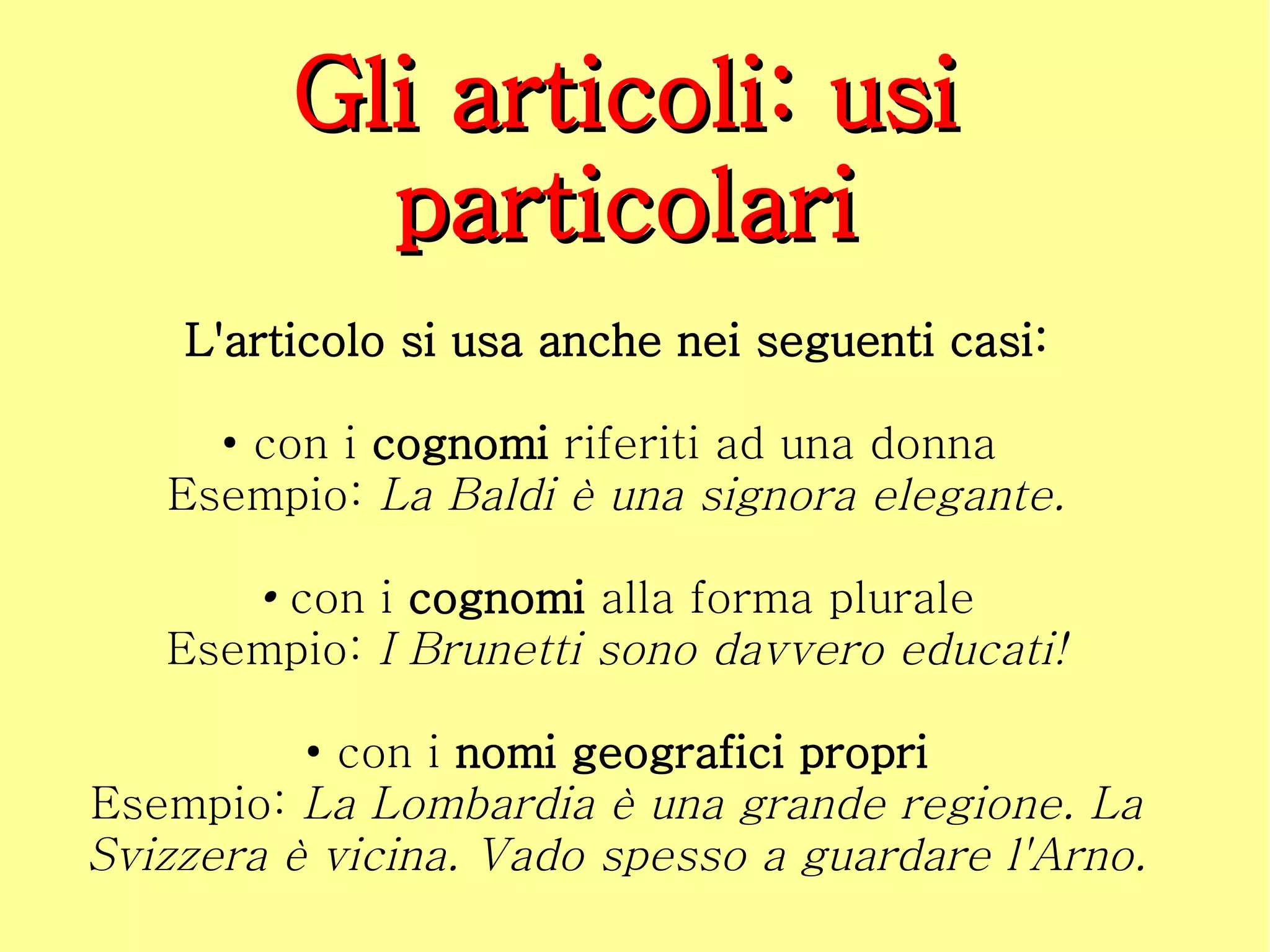 Gli articoli in italiano | PDF