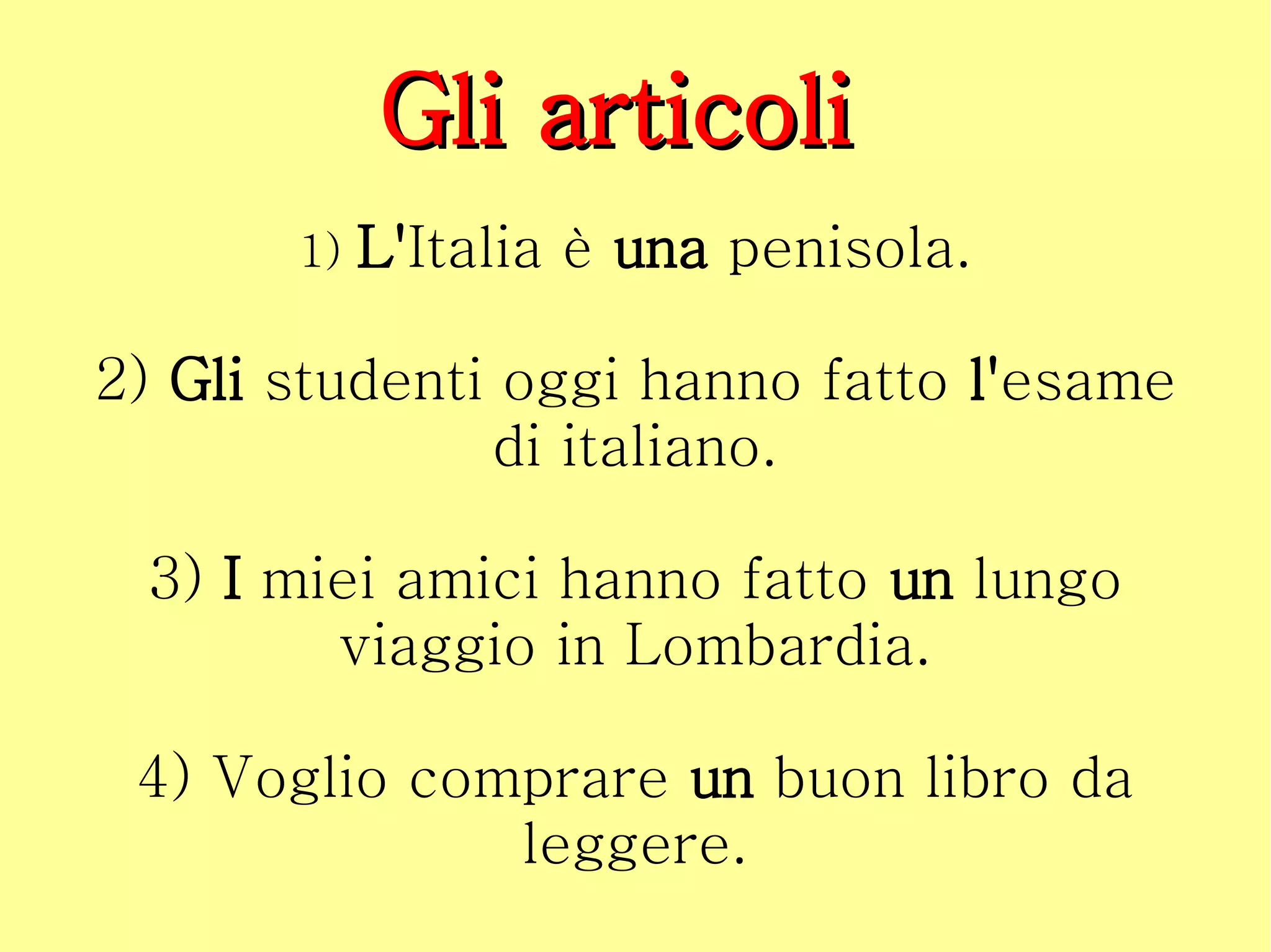 Gli articoli in italiano | PDF
