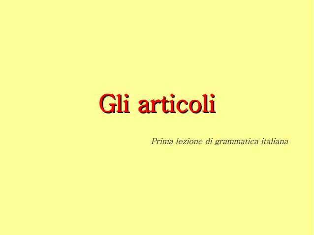 Gli articoli in italiano | PDF