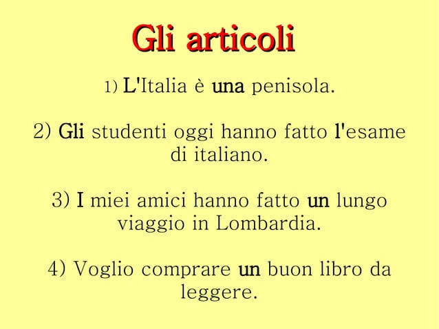 Gli articoli in italiano | PDF