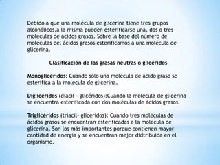 Gliceridos y trigliceridos | PPTX