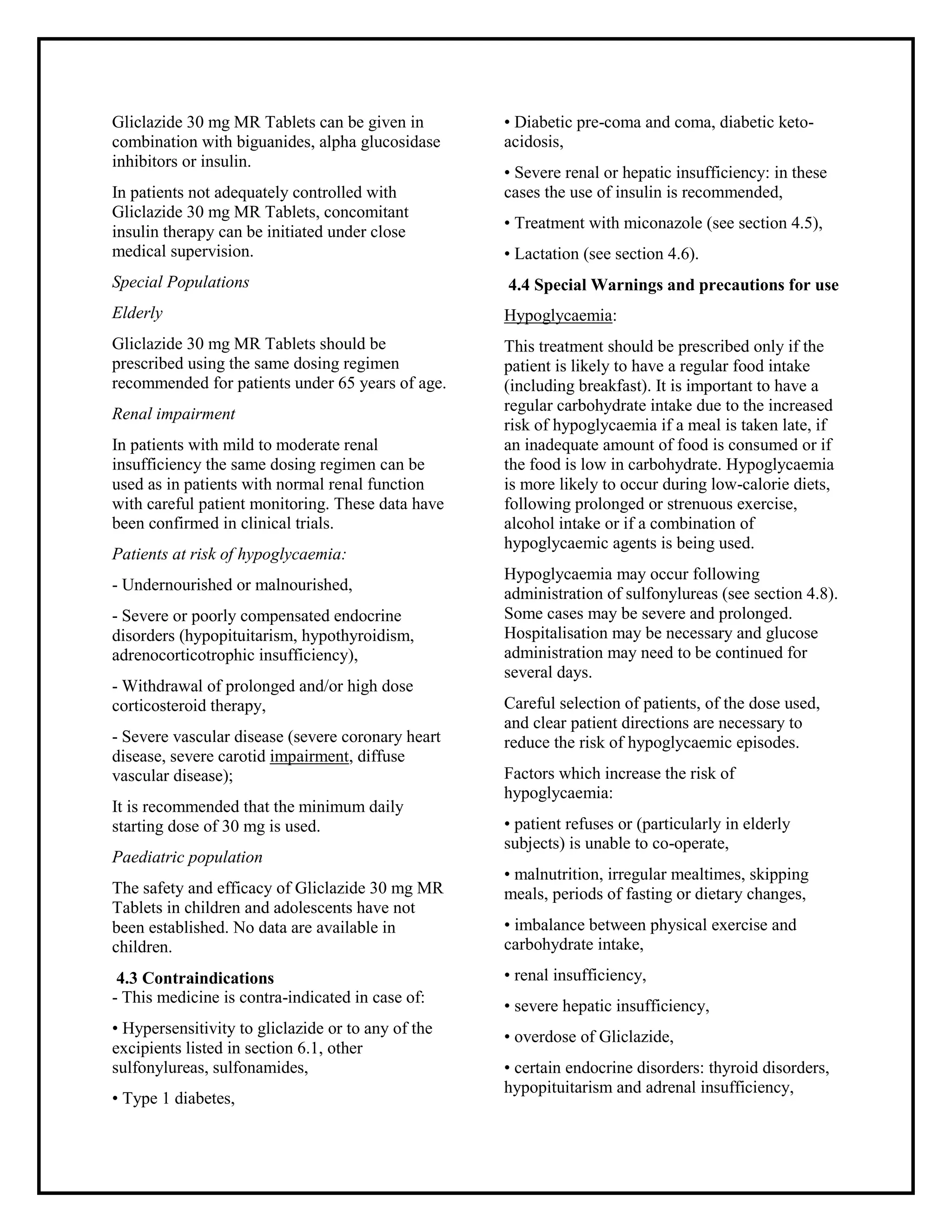 Gliclazide 30 mg mr tablets smpc taj pharmaceuticals | PDF