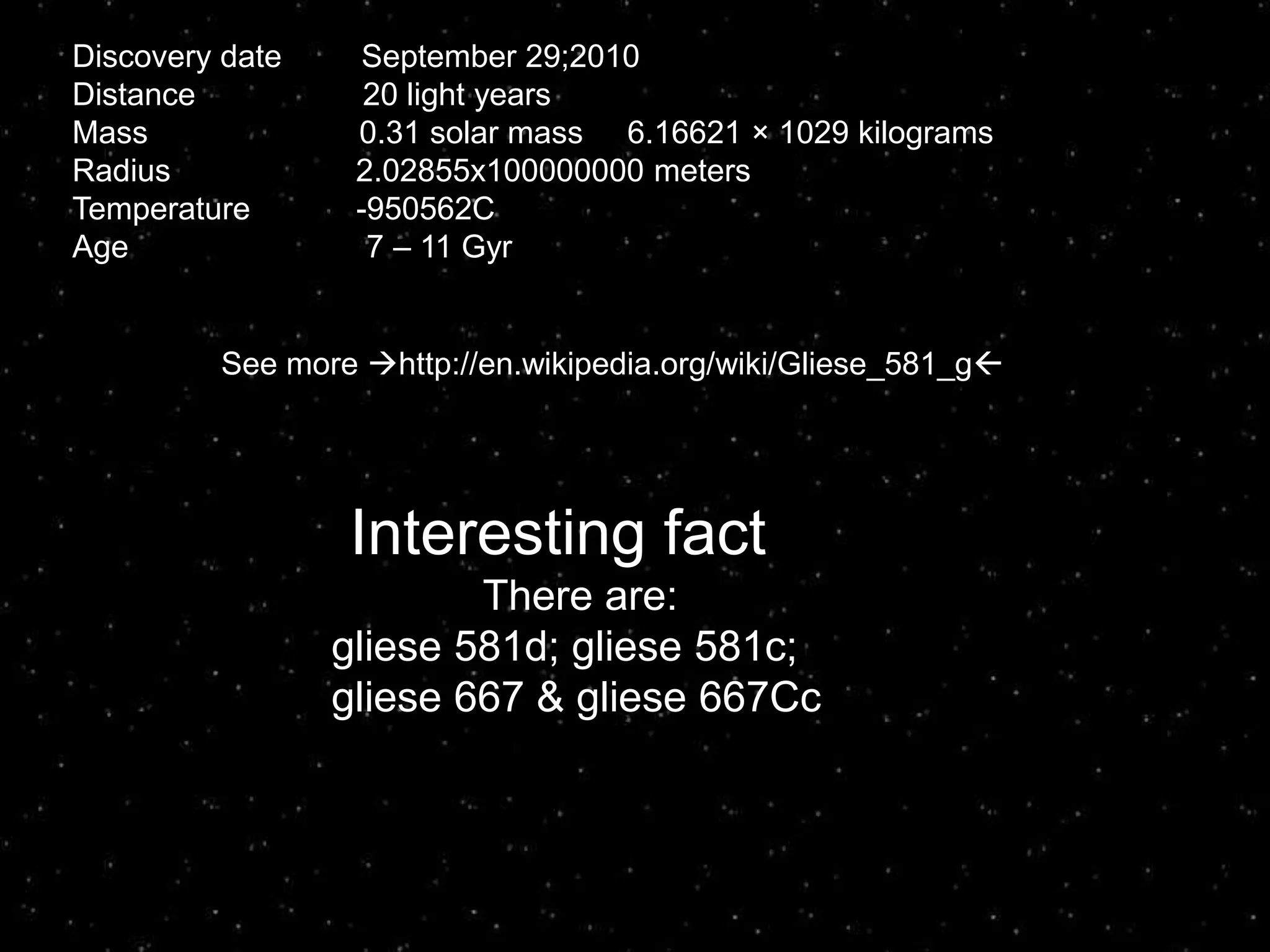 Gliese 581g | PPTX | Geography | Science