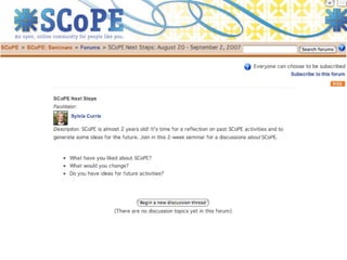 Glimpse of SCoPE | PPT