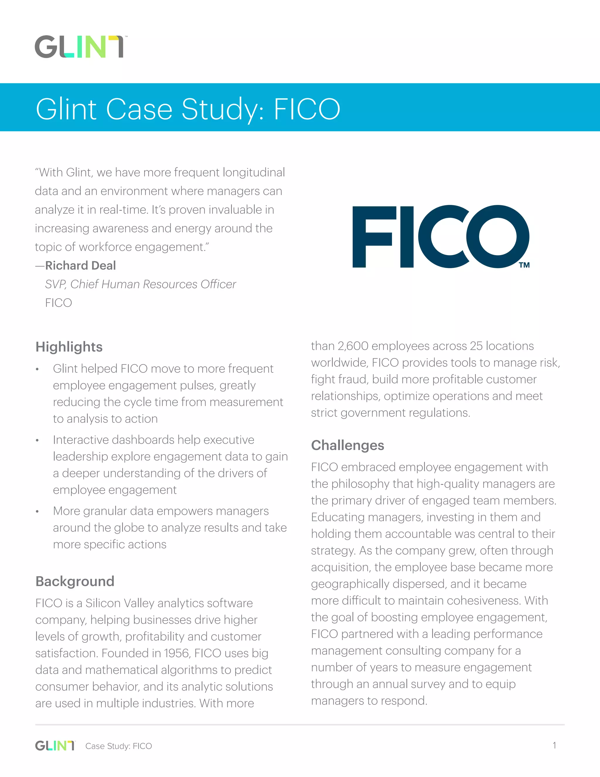 Glint Case Study - FICO | PDF