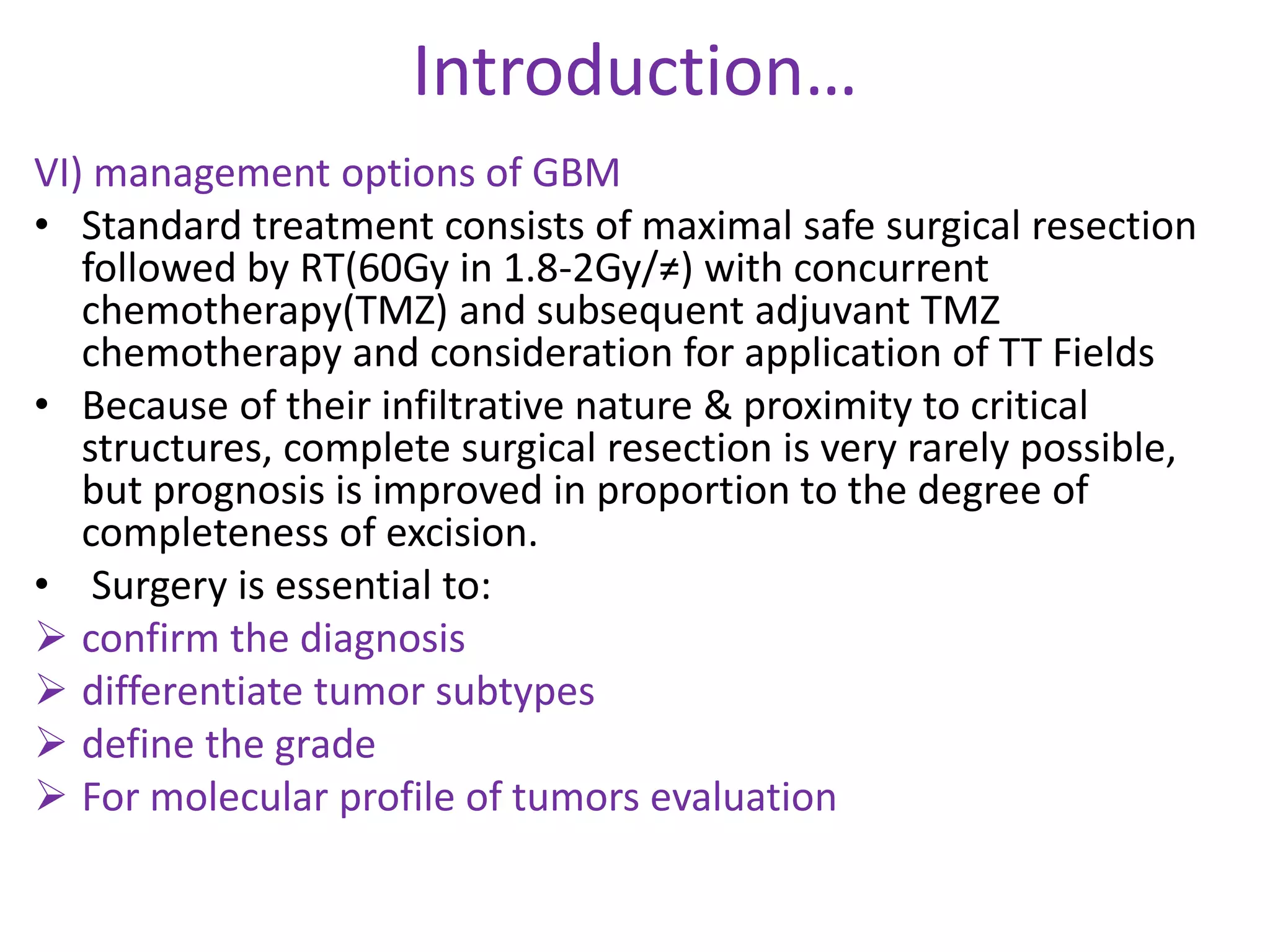 Glioblastoma multiforme (GBM) Radiotherapy planning and management ...