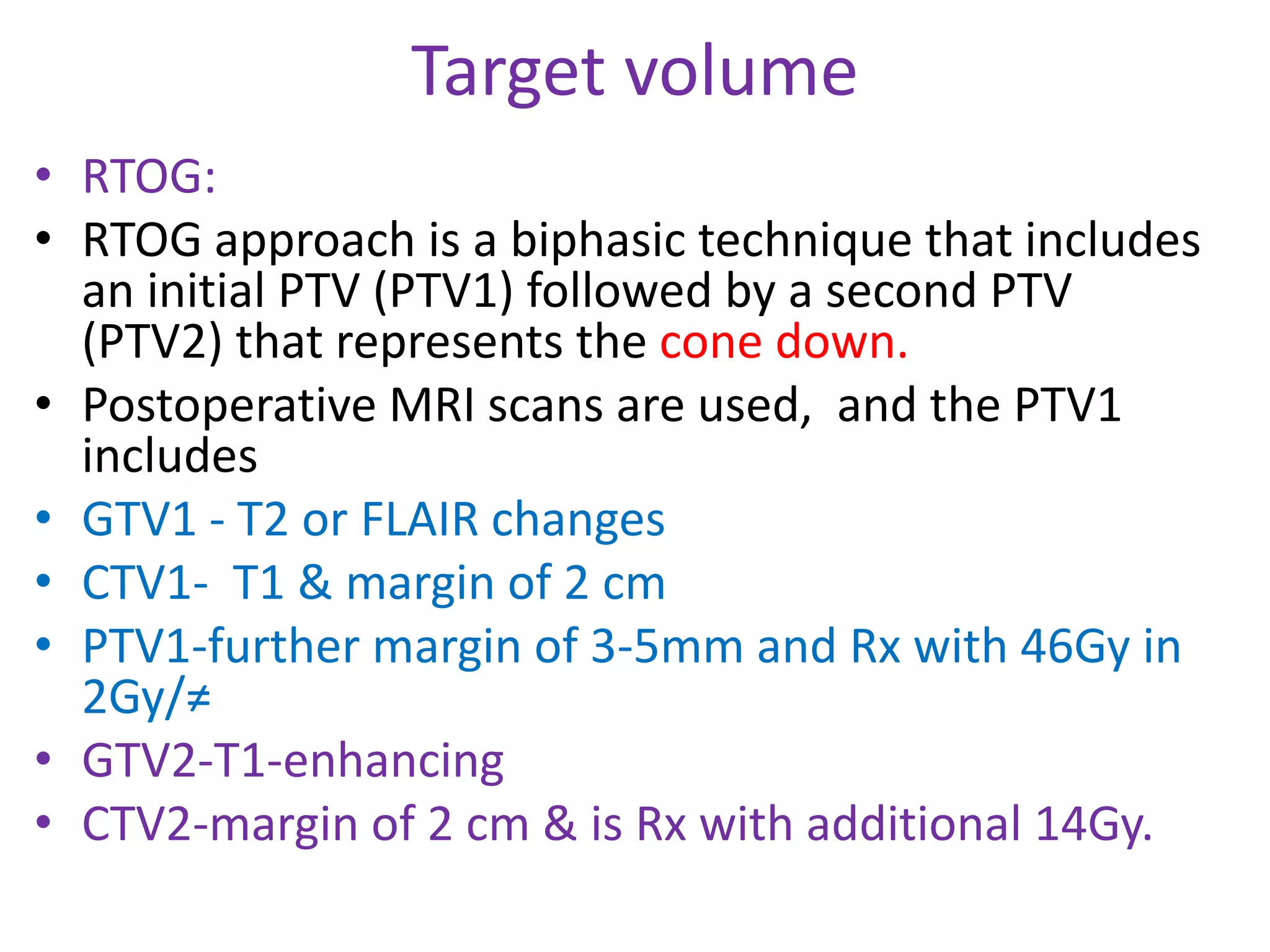 Glioblastoma multiforme (GBM) Radiotherapy planning and management ...