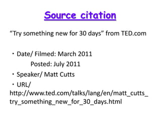 Try something new for 30 days | PPT